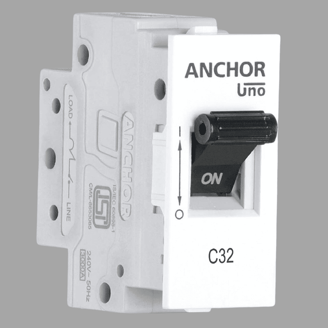 Anchor Roma Plus MCB, 10A SP 'C' Type UNO Mini Modular MCB, 89981 (Set ...